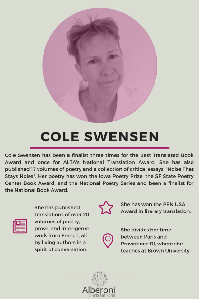 Greatest Women in Translation: Cole Swensen | Carol's Adventures in ...